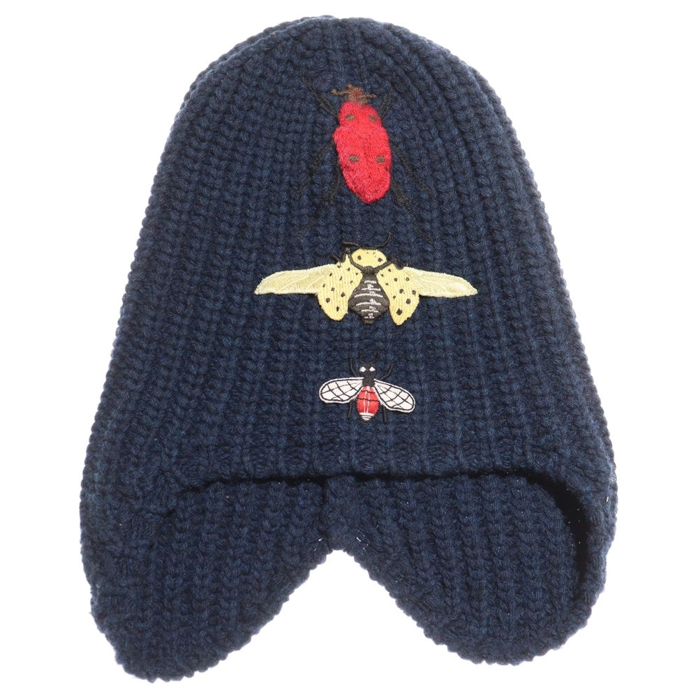 GUCCI(グッチ) Insect Embroidery Beanie インセクトエンブロイダリービーニー レディースモチーフ刺繍ニットキャ