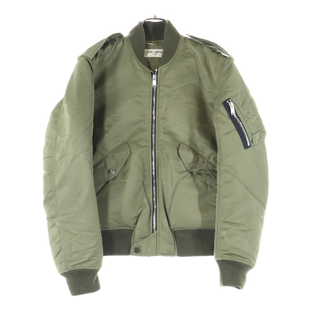 SAINT LAURENT PARIS(サンローランパリ) 15AW クラシック ジップアップボンバージャケット MA-1 カーキ 3976
